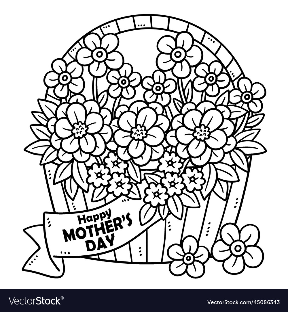 Mothers Day Flowers Coloring Pages Printable Mother's Day Coloring