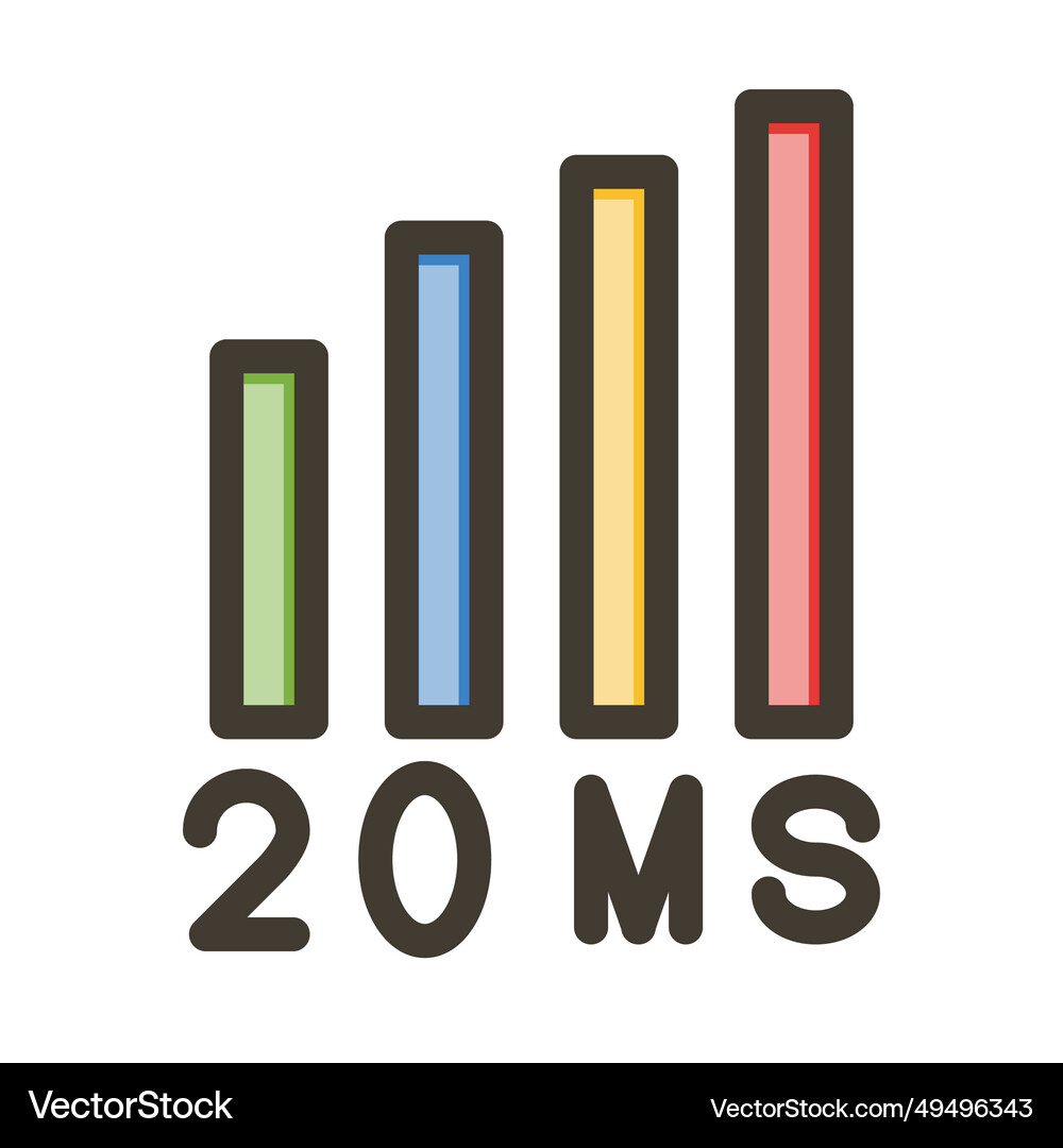 Ping thick line filled colors icon for personal Vector Image