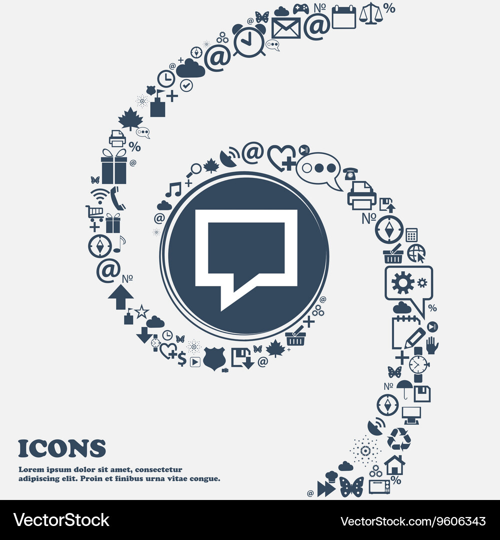 Speech bubble think cloud icon sign in the center Vector Image