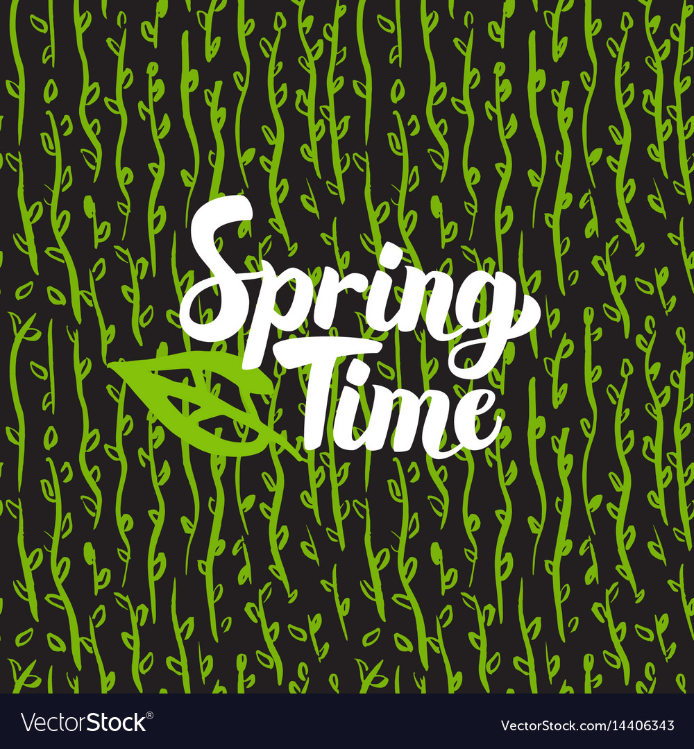 Spring time hand drawn card Royalty Free Vector Image