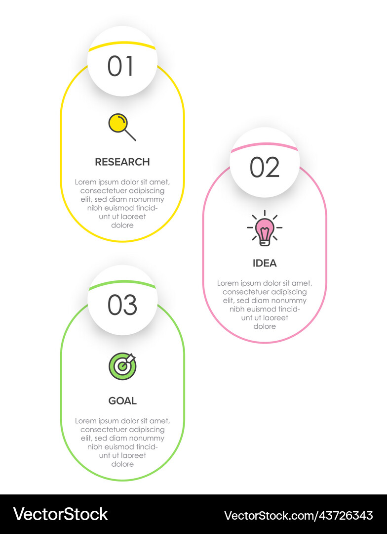 Vertical infographic design with icons and 3 Vector Image