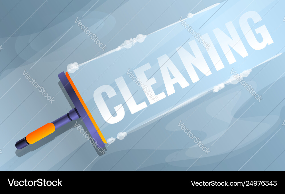 Window cleaning concept banner cartoon style Vector Image