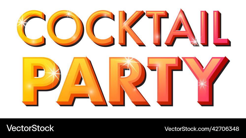 A cocktail party banner text Royalty Free Vector Image