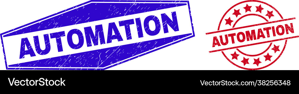 Automation corroded watermarks in round and Vector Image