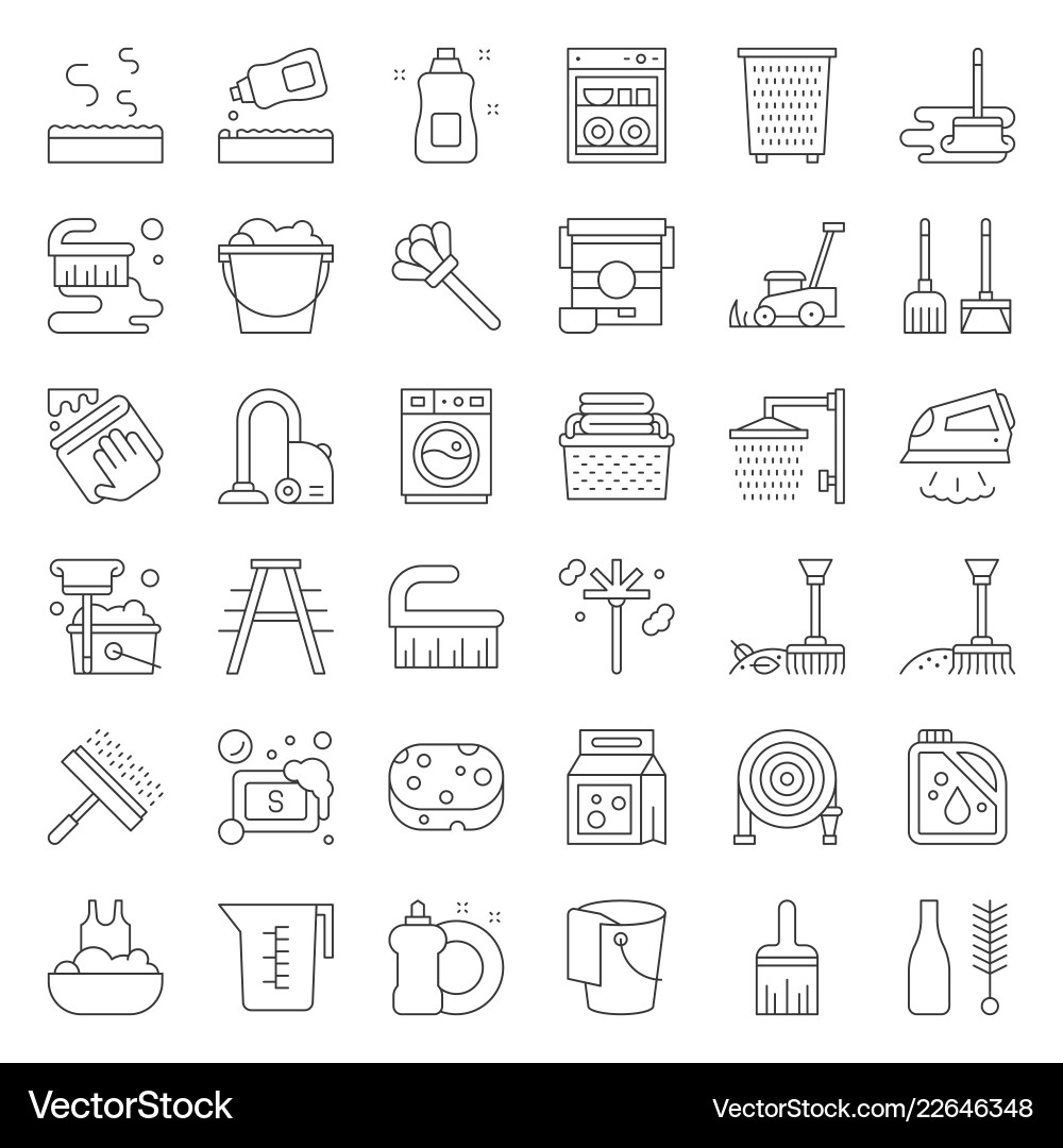 Cleaning and laundry service equipment Royalty Free Vector