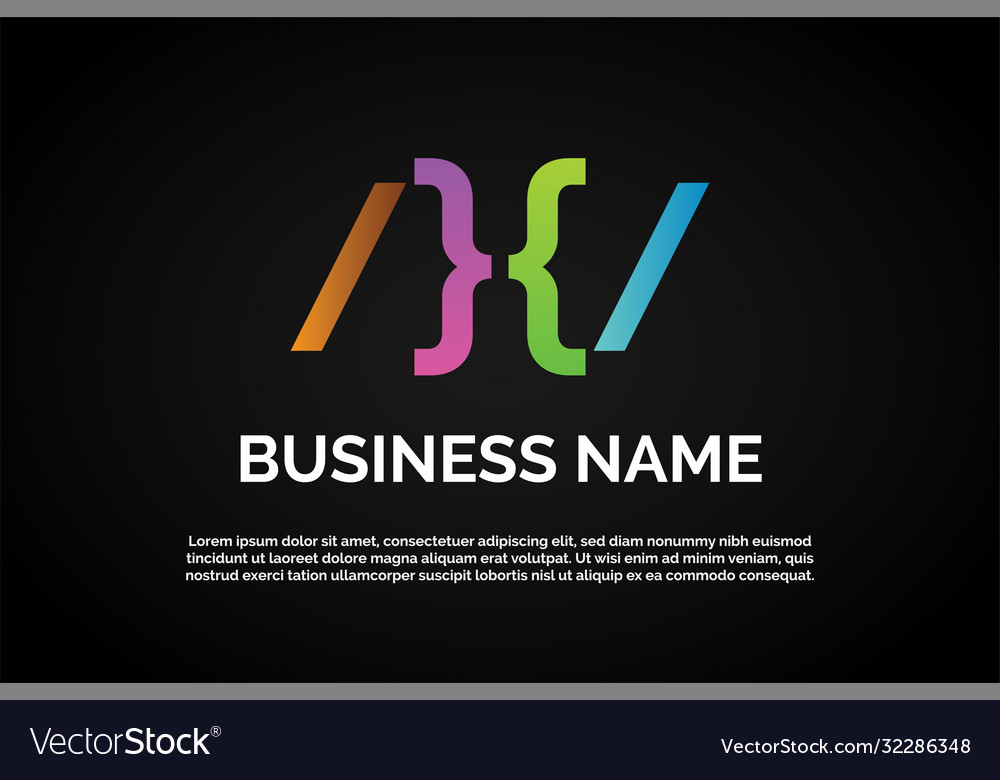 Coding logo template letter x Royalty Free Vector Image