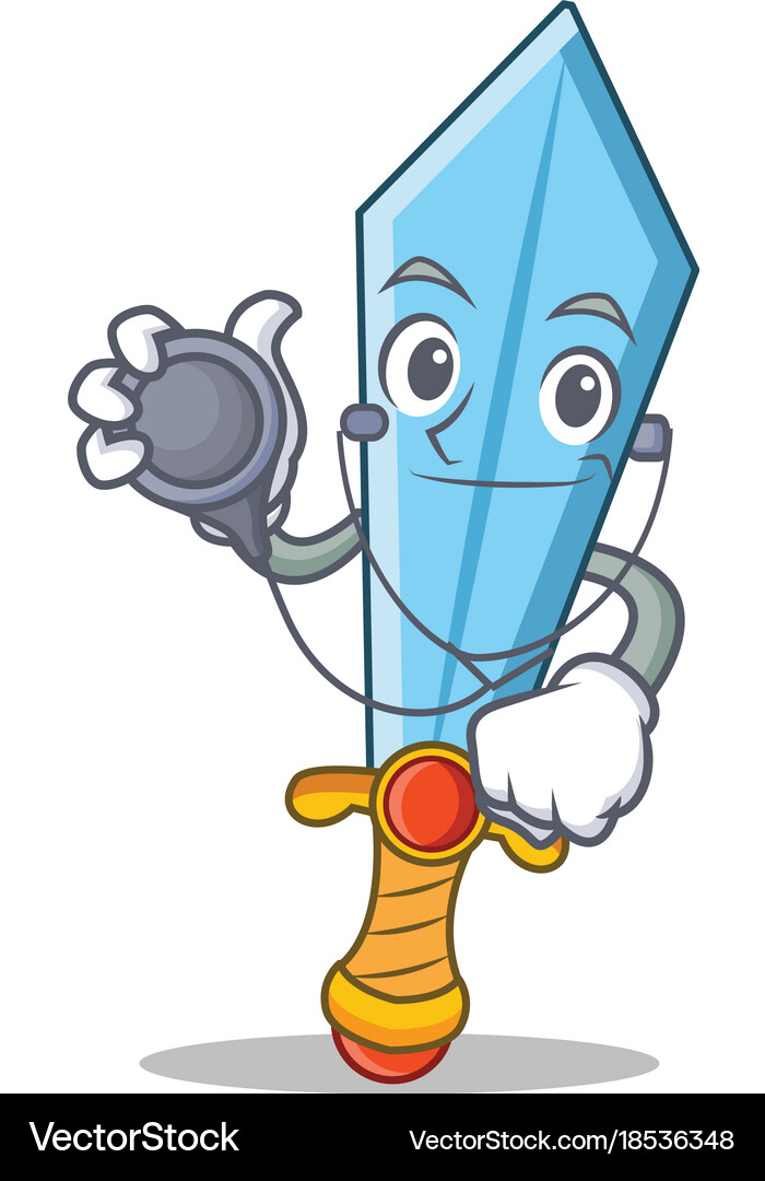 Doctor sword character cartoon style Royalty Free Vector