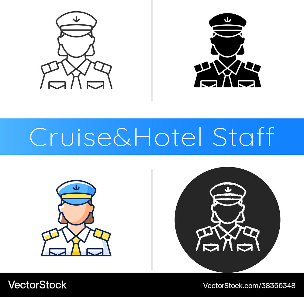 Female chief officer icon Royalty Free Vector Image