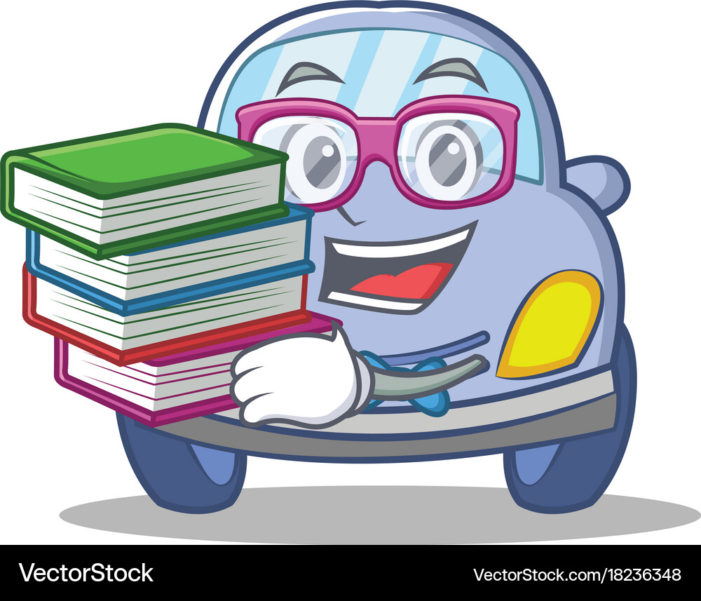 Geek cute car character cartoon Royalty Free Vector Image