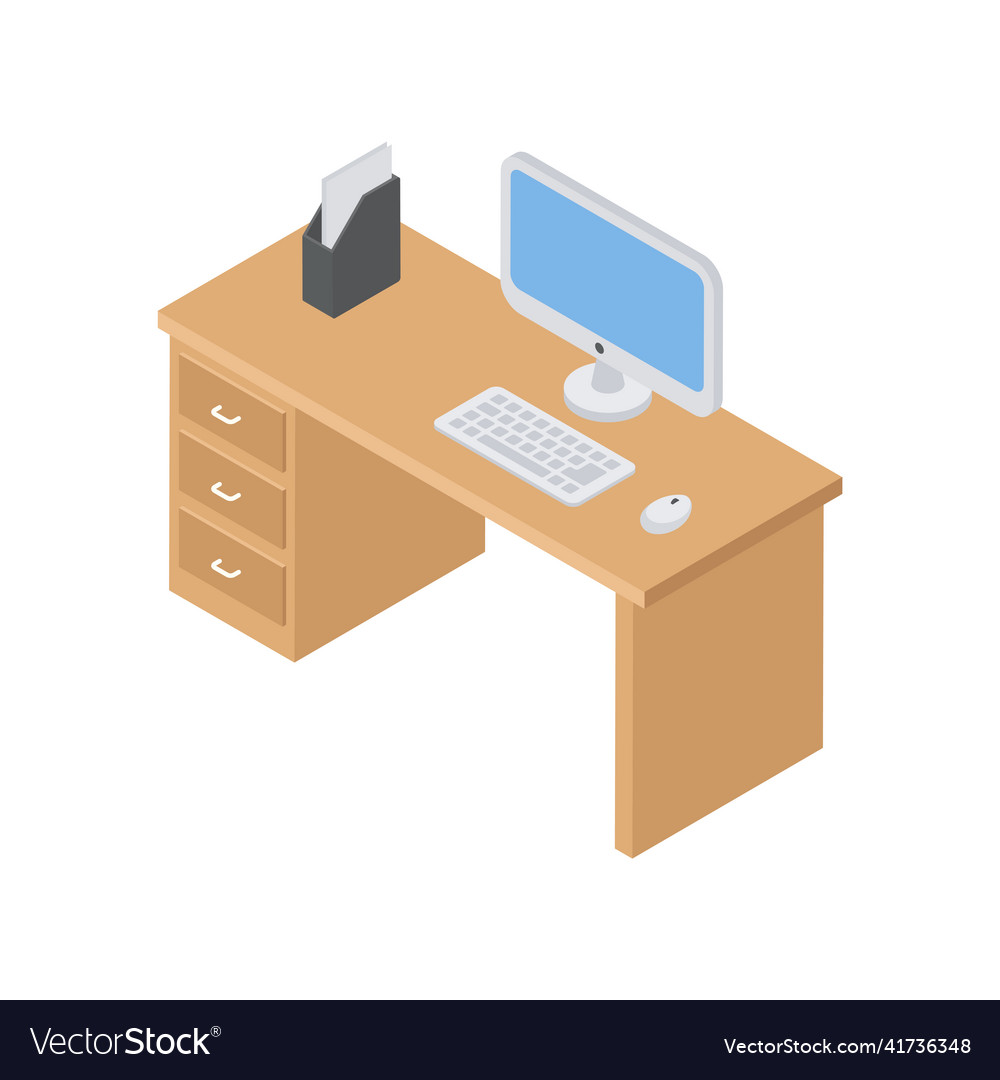 Home office workplace with computer monitor Vector Image