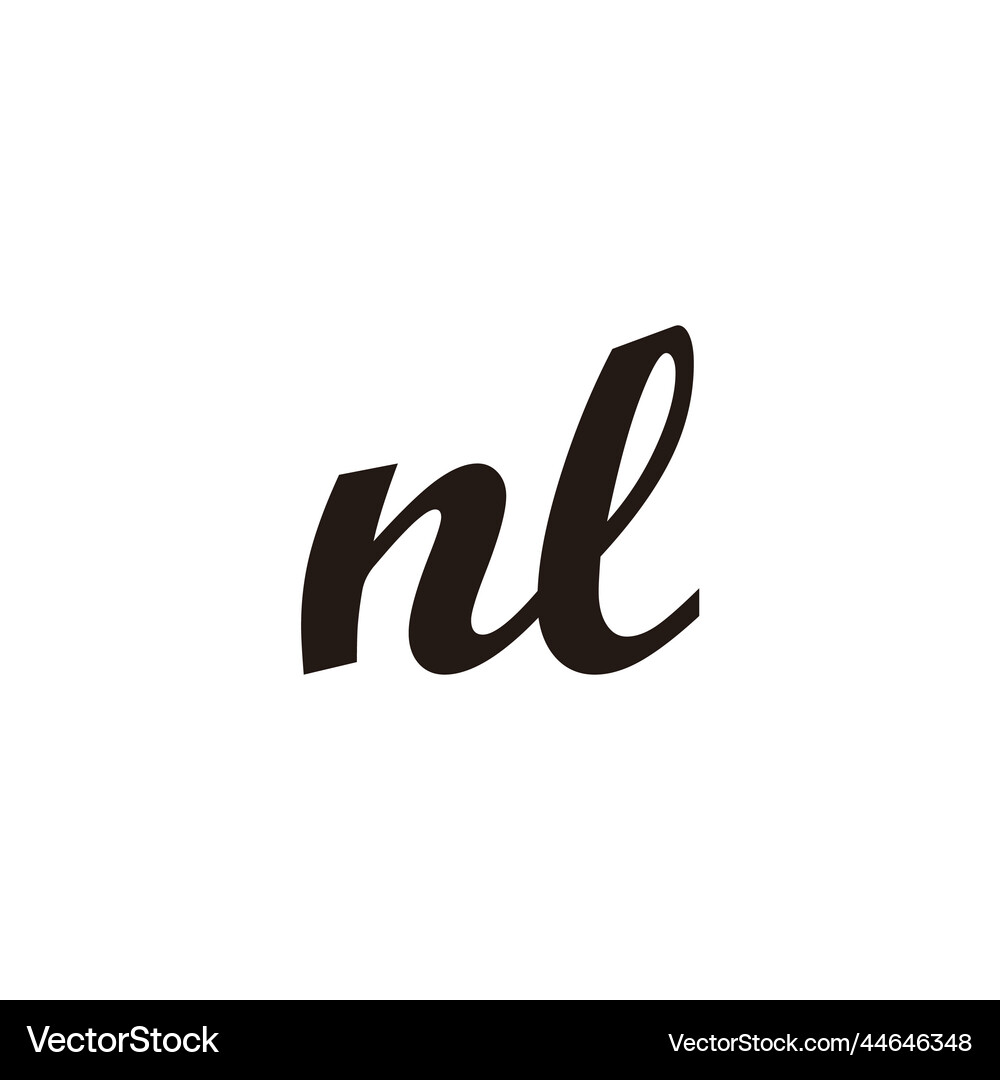 Letter nl connect geometric symbol simple logo Vector Image