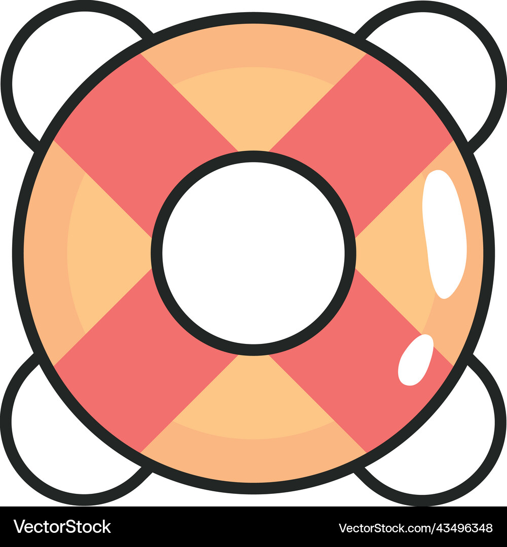 Lifebuoy cartoon icon Royalty Free Vector Image