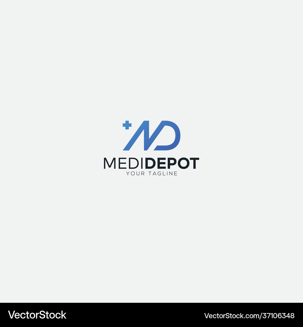 Md letter icon logo medicine logo Royalty Free Vector Image