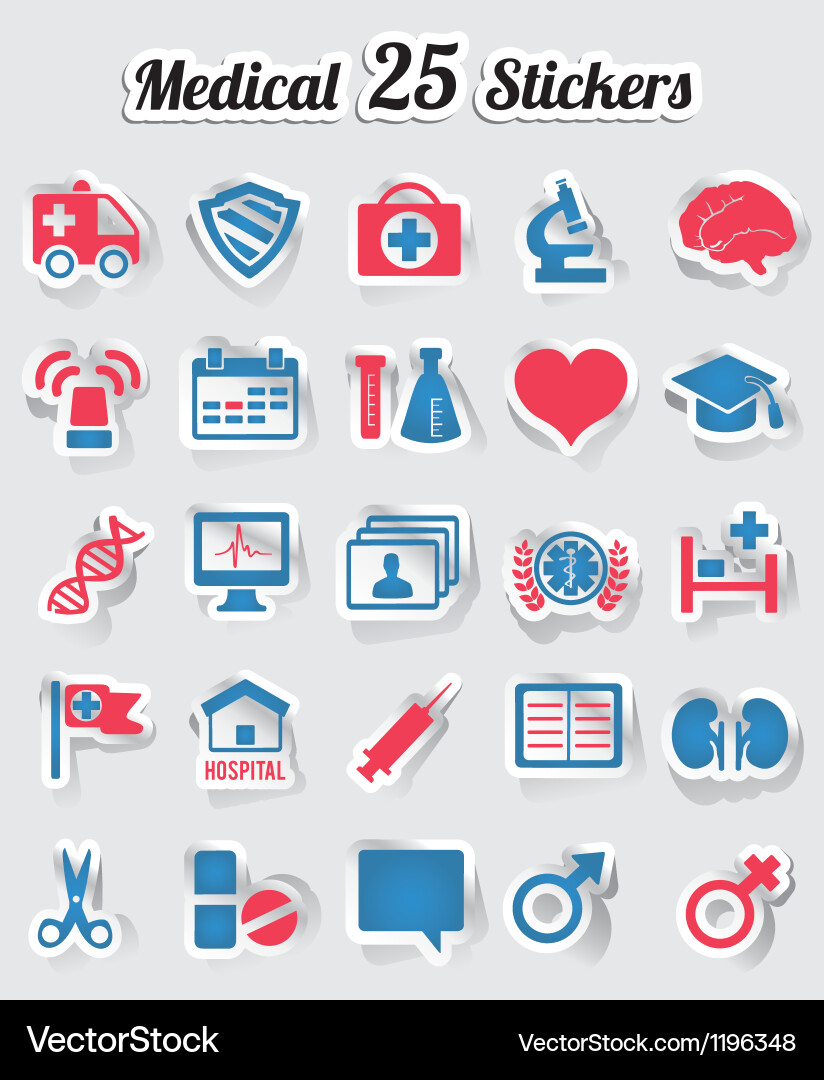 Medical stickers - part 2 Royalty Free Vector Image