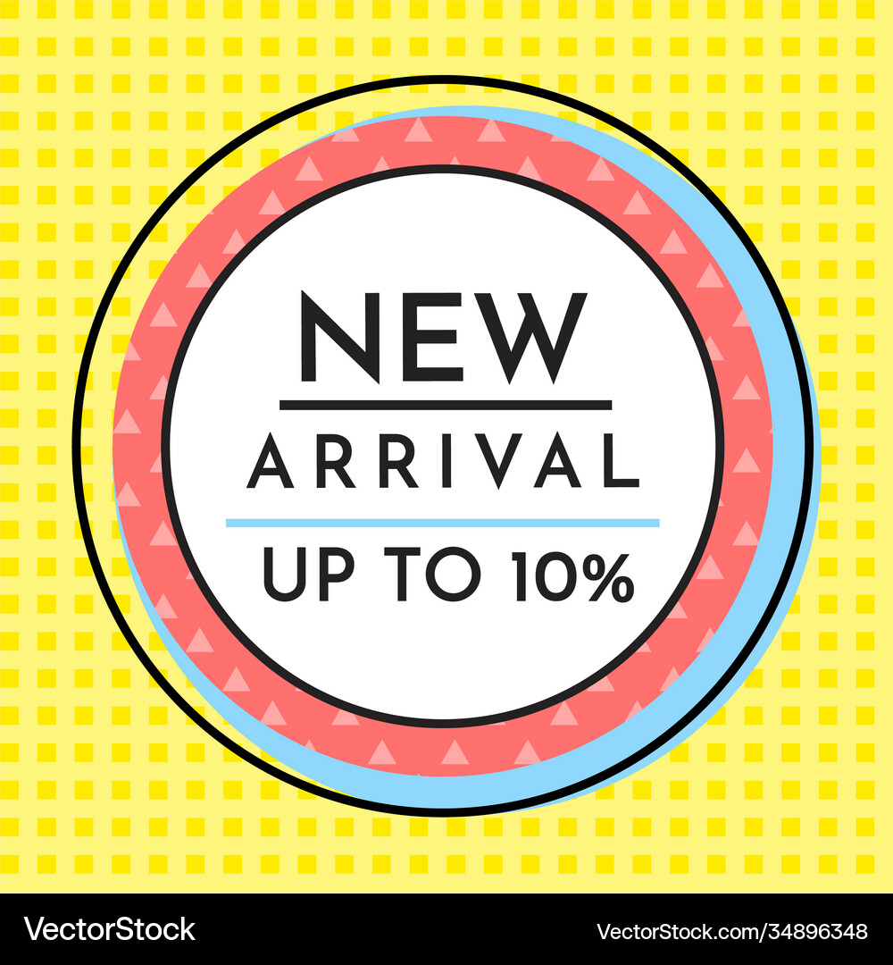 New arrival special offer with inscription up Vector Image