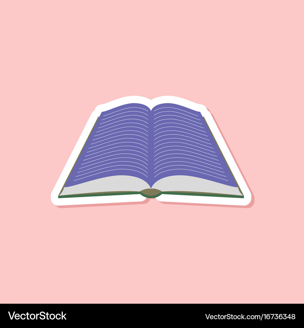 Paper sticker on stylish background open book Vector Image