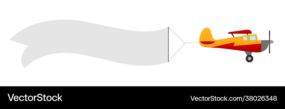 Plane with banner in sky isolated on white Vector Image