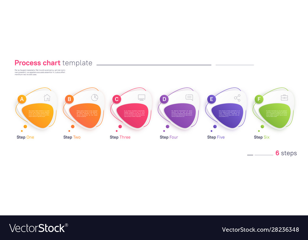 Process chart infographic template Royalty Free Vector Image