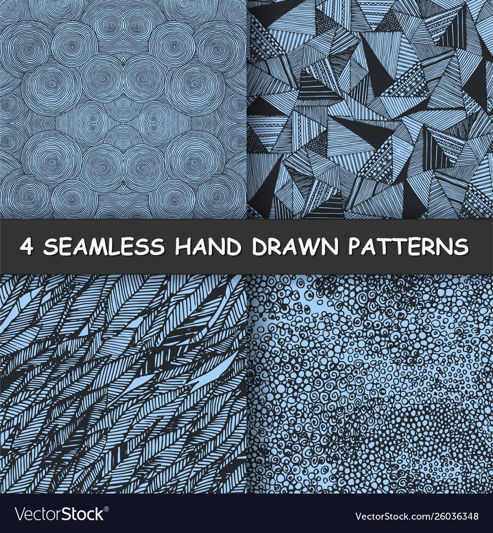 Seamless hand drawn pattern Royalty Free Vector Image