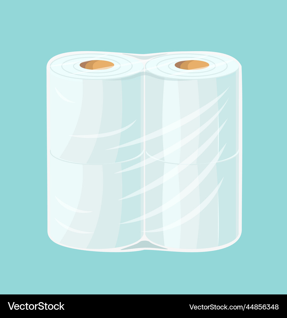 Toilet paper package white with transparent Vector Image
