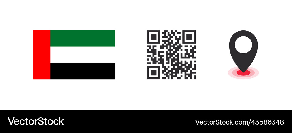 Uae flag of the country qr code Royalty Free Vector Image