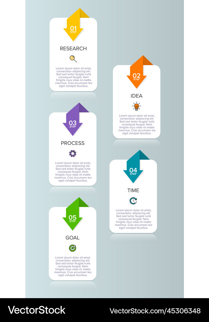 Vertical infographic design with icons and 5 Vector Image