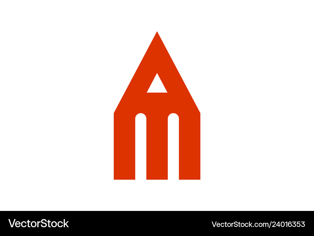 Abstract home letter a pencil logo Royalty Free Vector Image