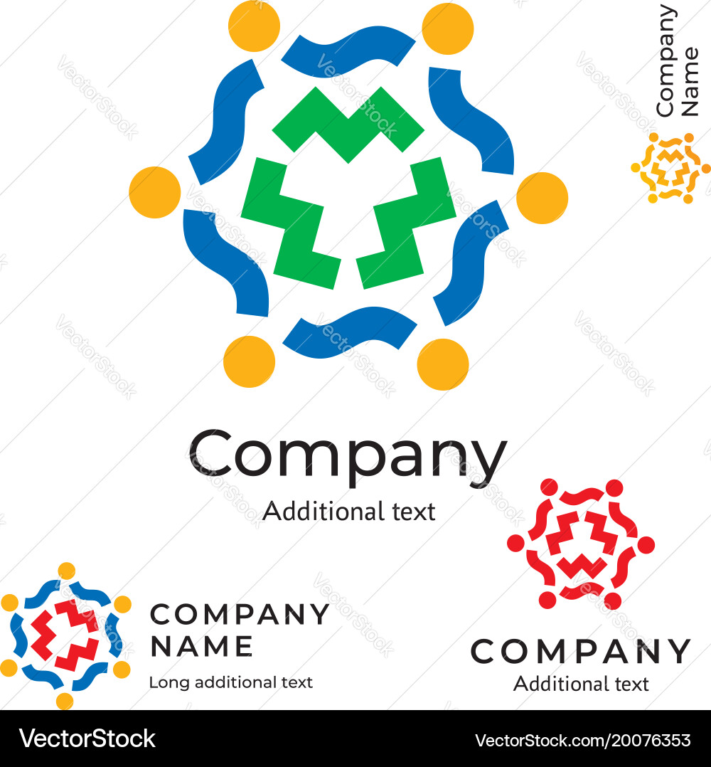 Abstract nature together logo modern identity Vector Image