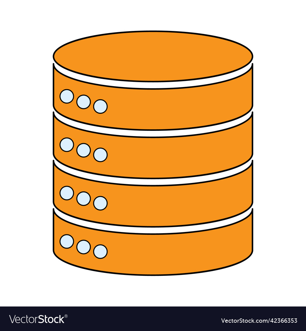 Database storage icon internet network server Vector Image Database storage icon internet network server Vector Image