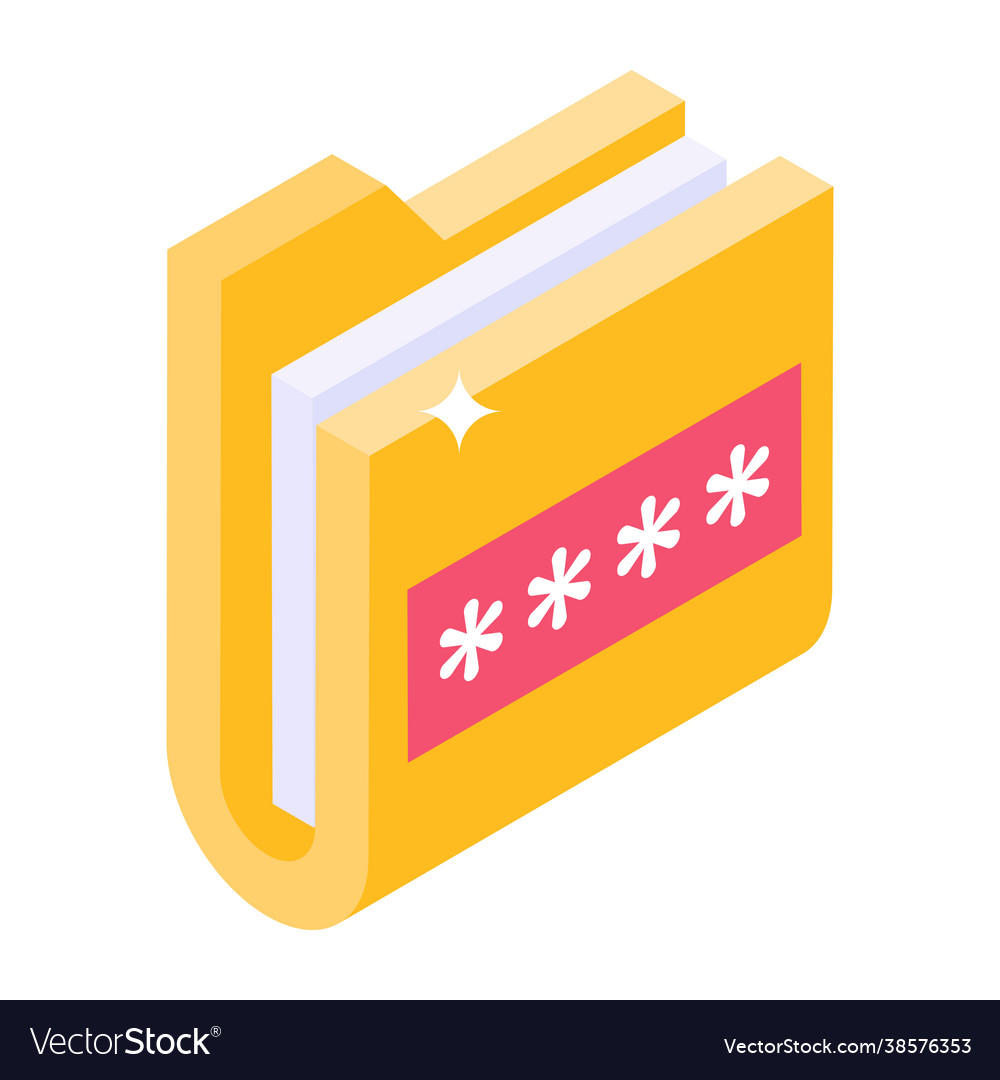 Folder password Royalty Free Vector Image - VectorStock