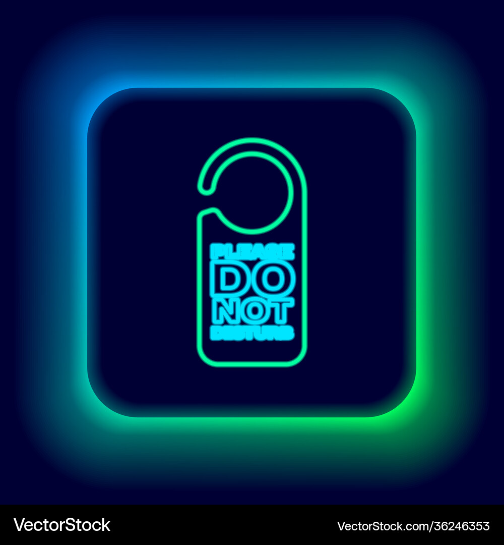 Glowing neon line please do not disturb icon Vector Image