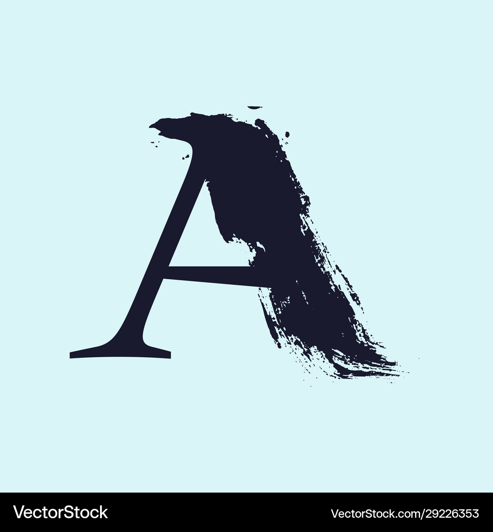 Letter a logo custom serif style lettering Vector Image
