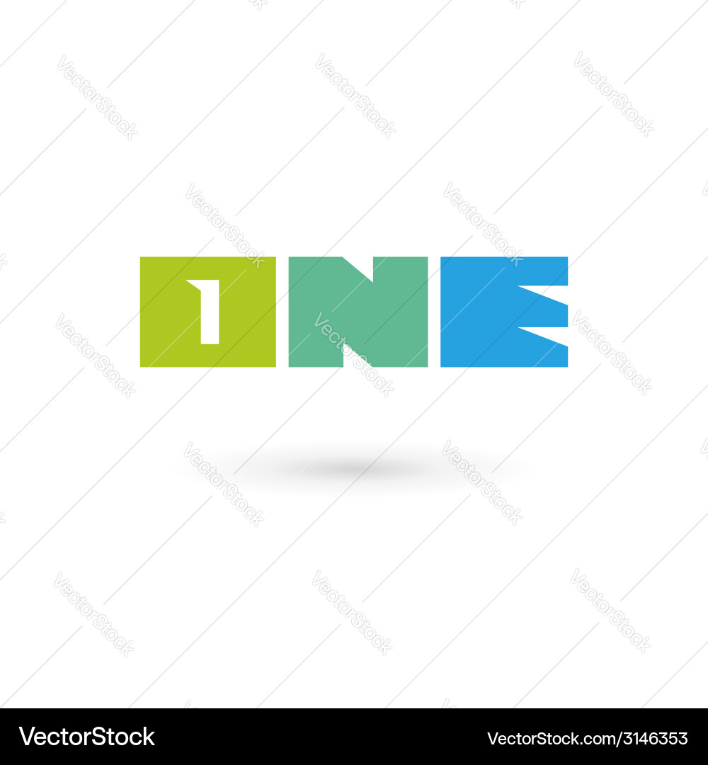 Number one 1 word logo icon design template Vector Image