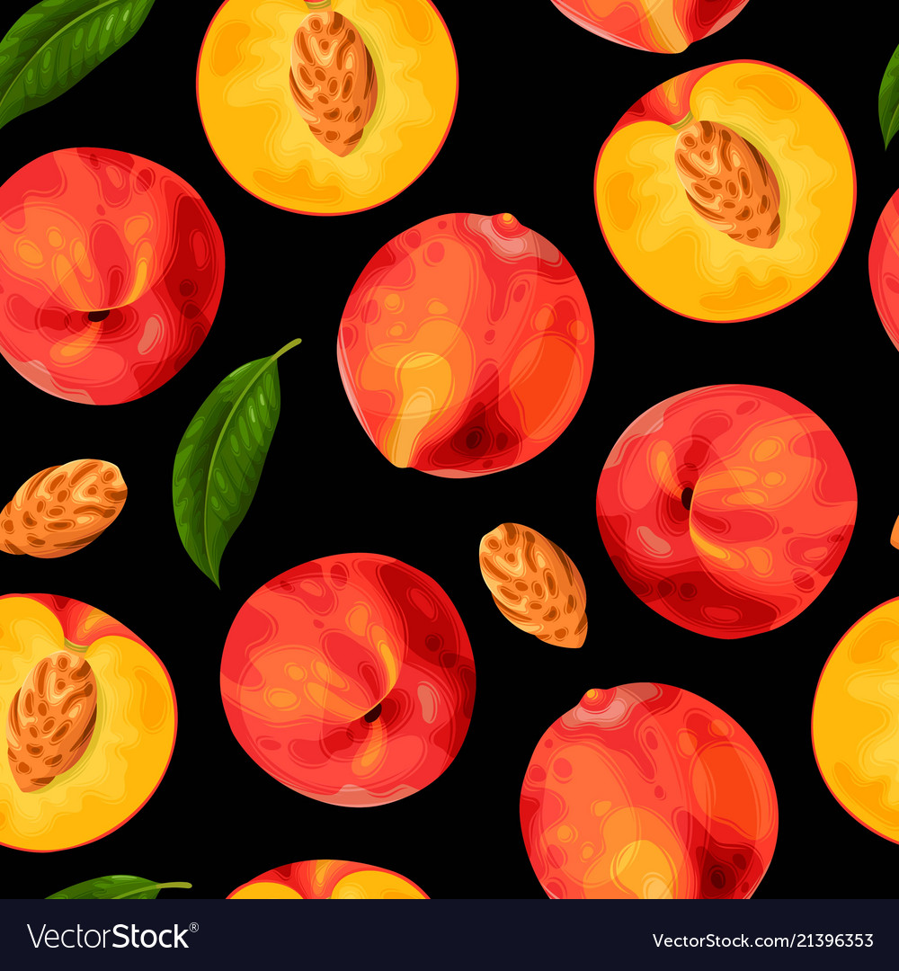 Peach seamless pattern Royalty Free Vector Image