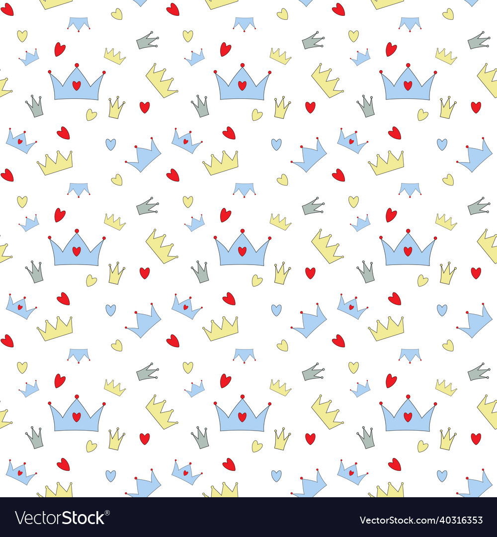 Prince seamless pattern background Royalty Free Vector Image