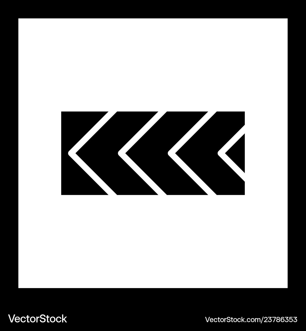 Sharp deviation of route to left road sign icon Vector Image