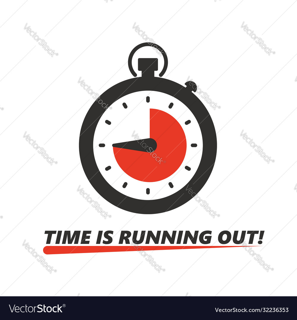 Time Is Running Out Stopwatch Icon Royalty Free Vector Image