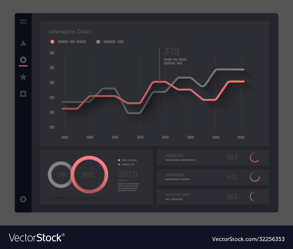 Web app dashboard ui and ux kit Royalty Free Vector Image