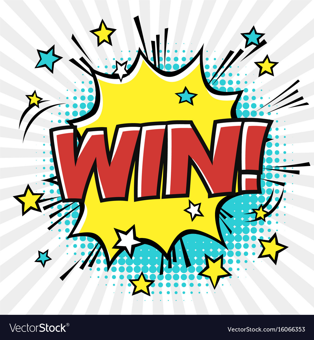 Win phrase in speech bubble comic text bubble Vector Image Win phrase in speech bubble comic text bubble Vector Image