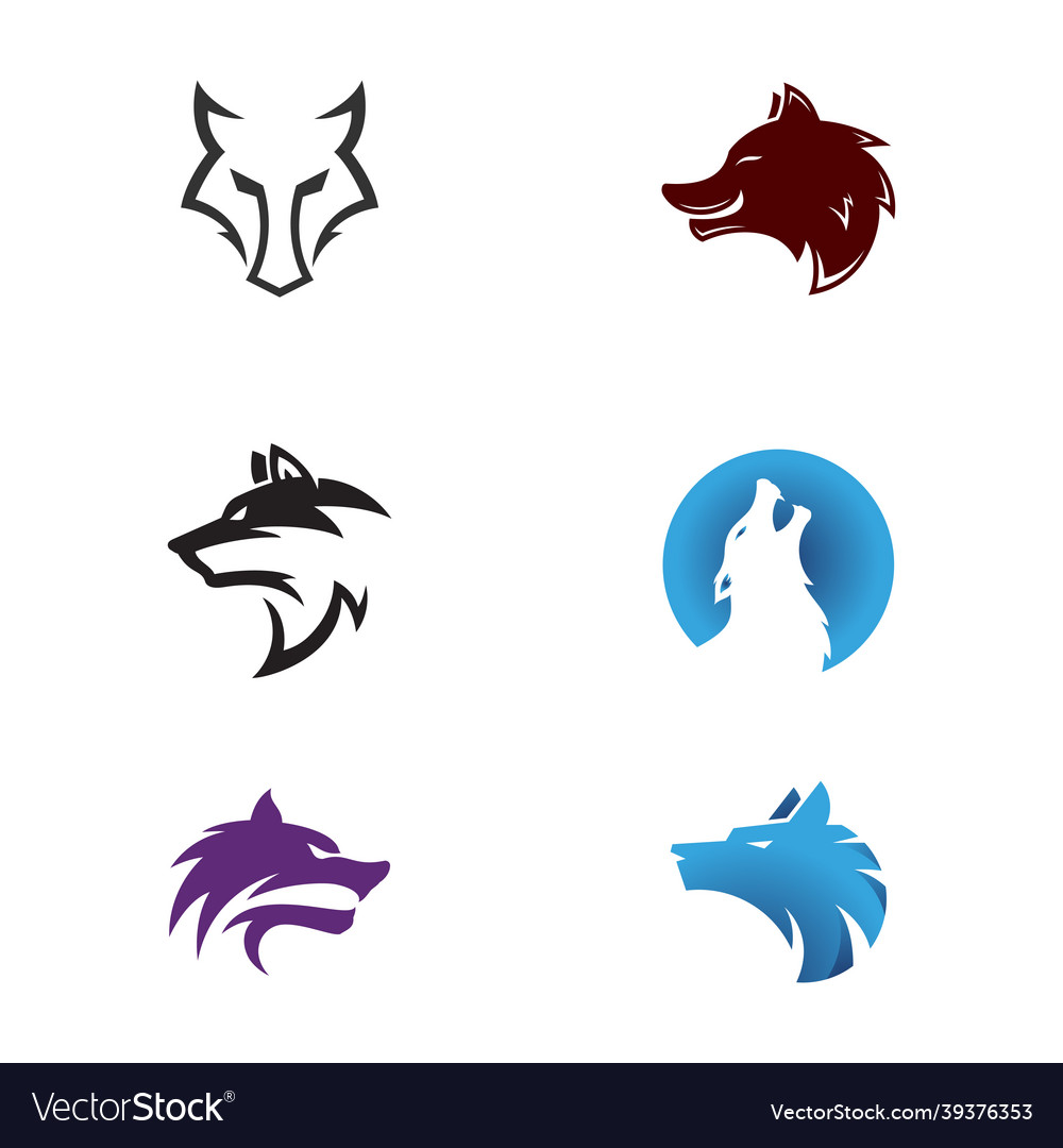 Wolf head template Royalty Free Vector Image - VectorStock