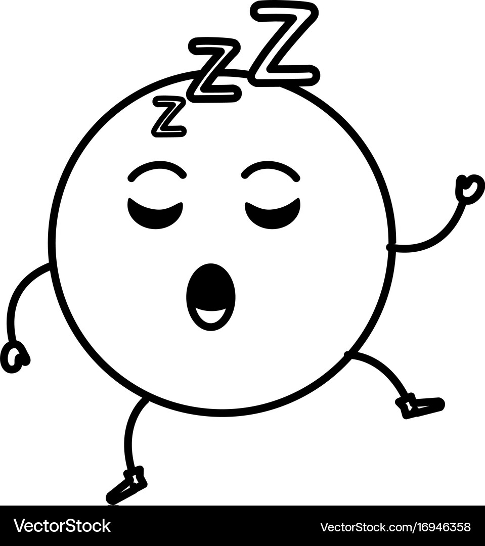 Asleep emoticon face character icon Royalty Free Vector