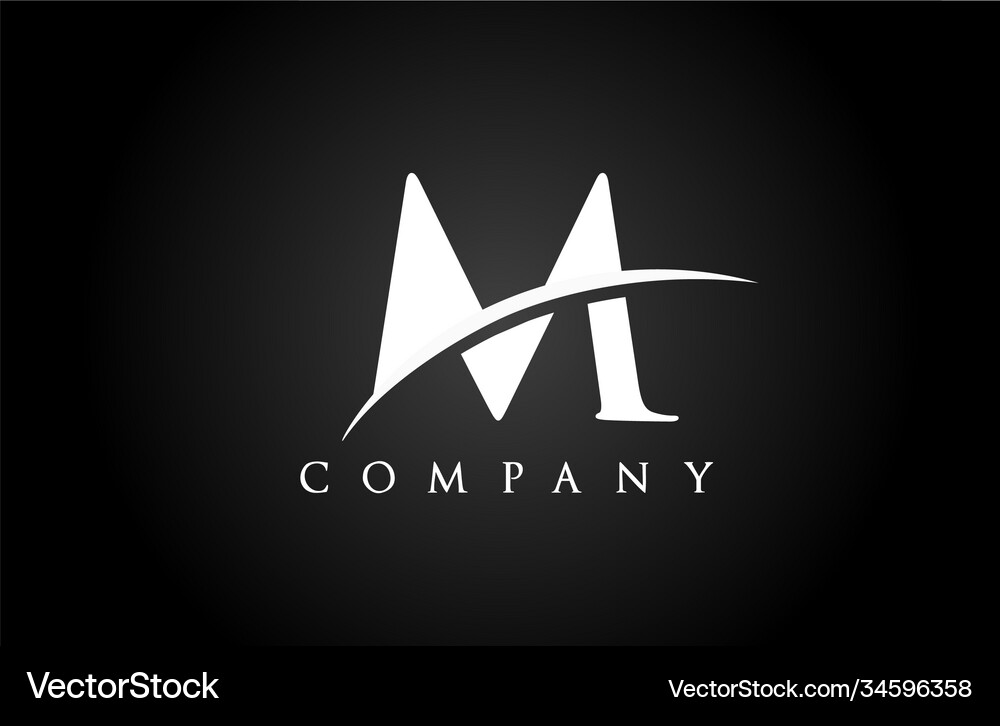 Black white m alphabet letter logo icon Royalty Free Vector