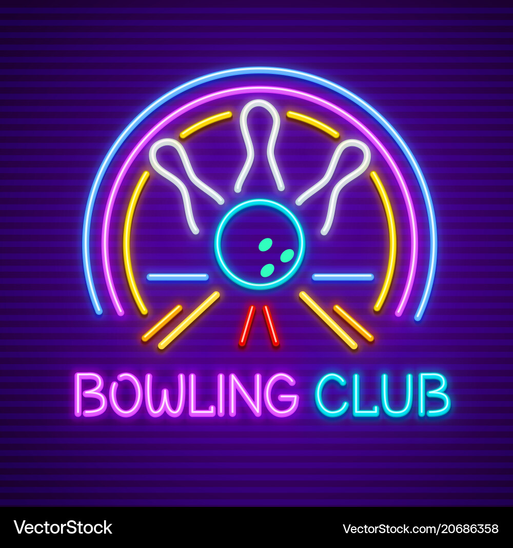 Bowling club sign Royalty Free Vector Image - VectorStock