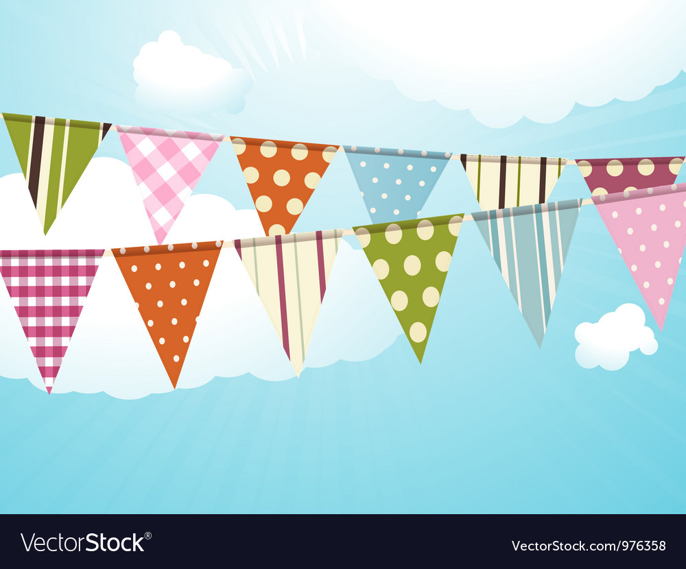 Colorful Polka Dot Bunting Royalty Free Vector Image