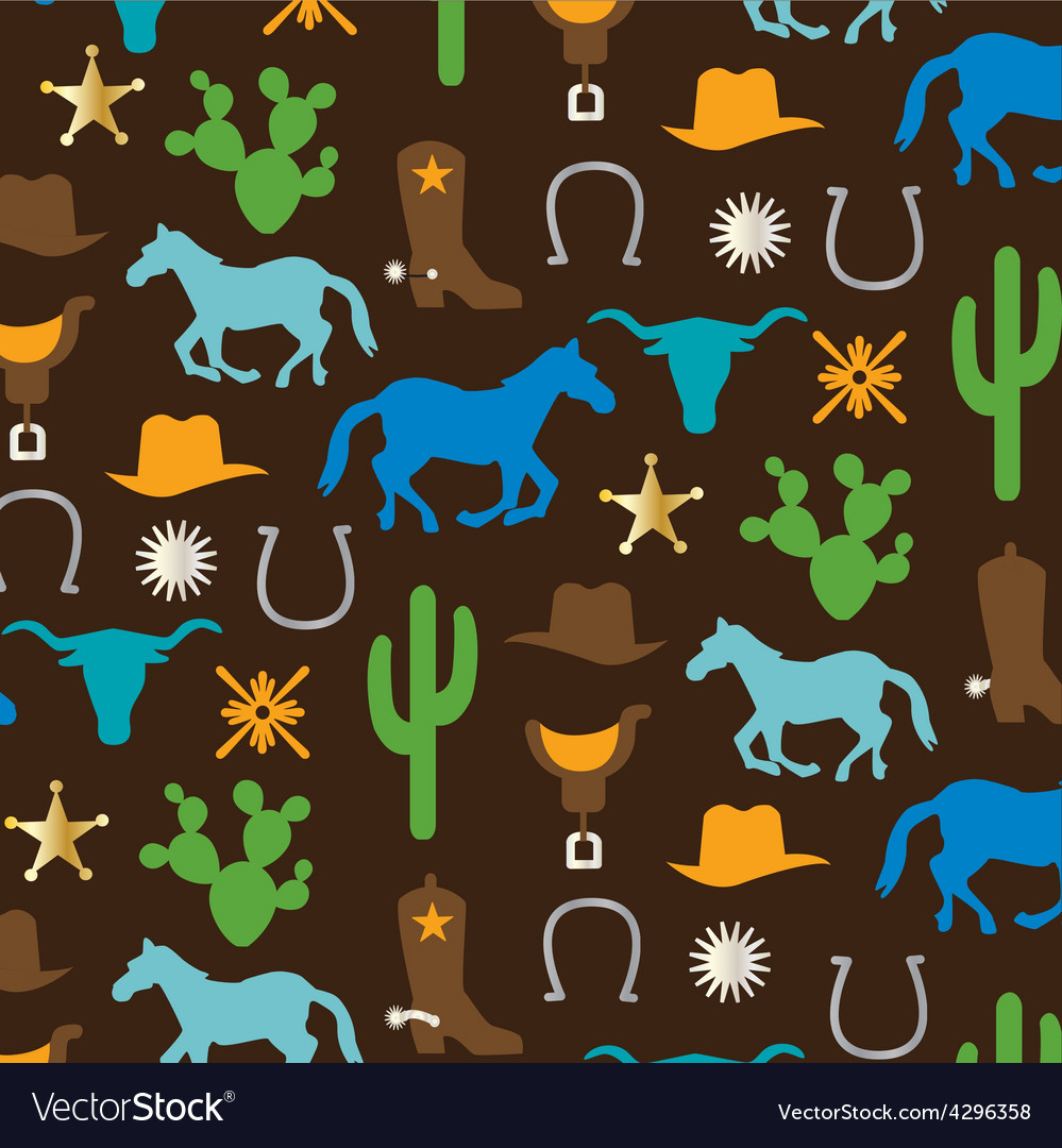 Cowboy pattern Royalty Free Vector Image - VectorStock