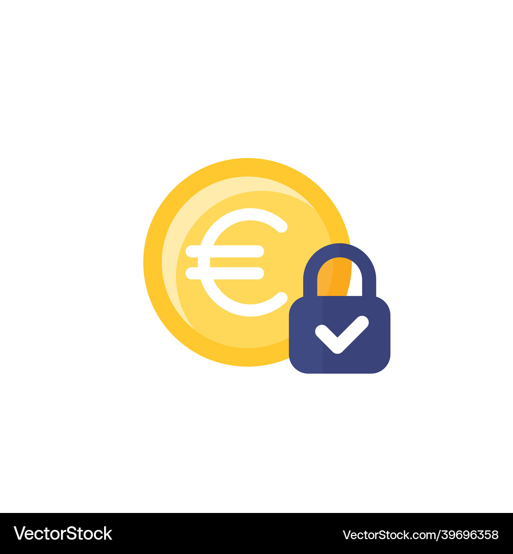 Fixed cost icon with euro on white Royalty Free Vector Image