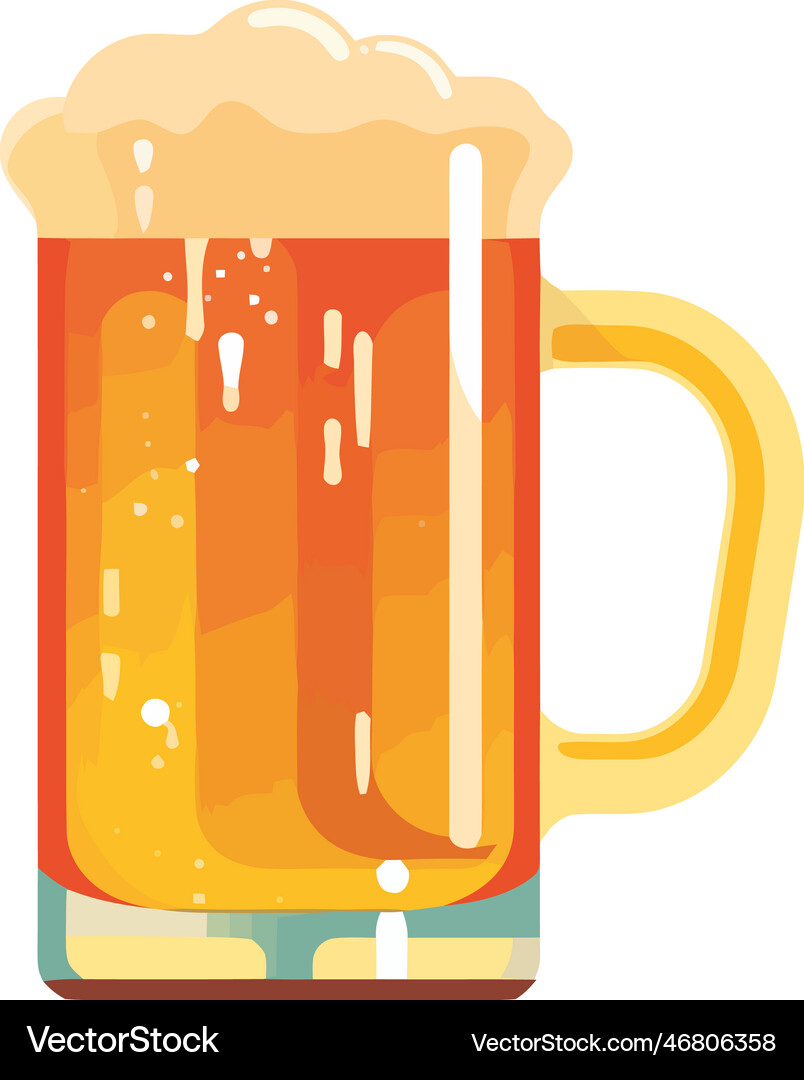 Frothy beer in a pint glass celebration Royalty Free Vector