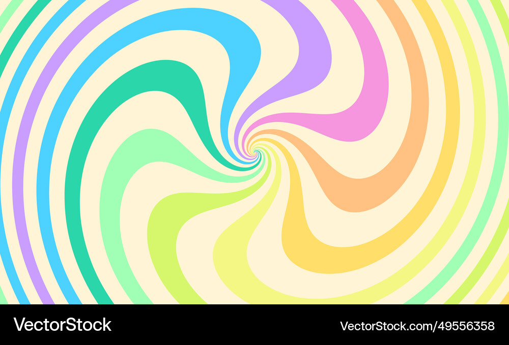 Groovy abstract rainbow swirl background retro Vector Image