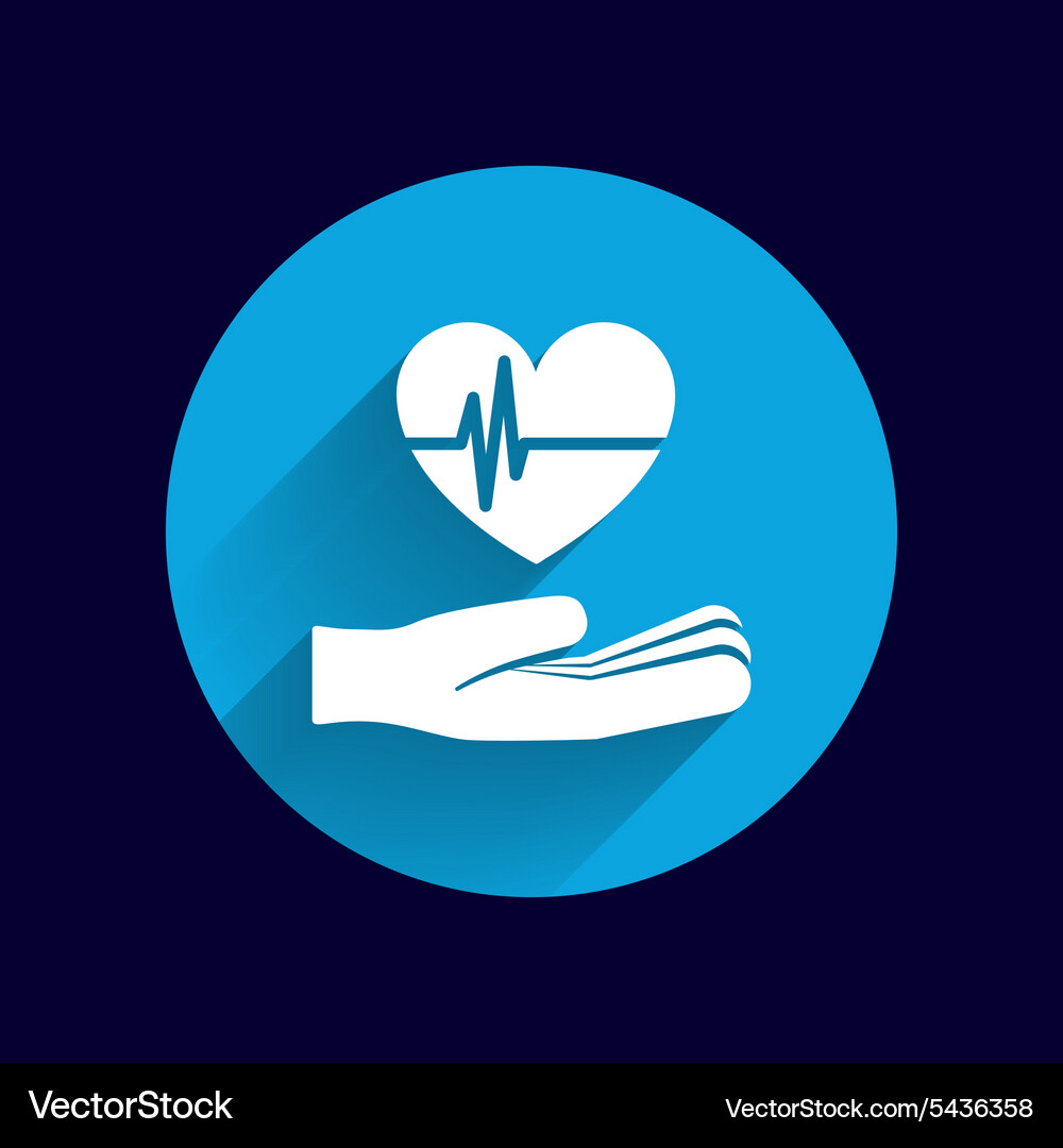 Heart ecg in hand icon abstract logo type Vector Image