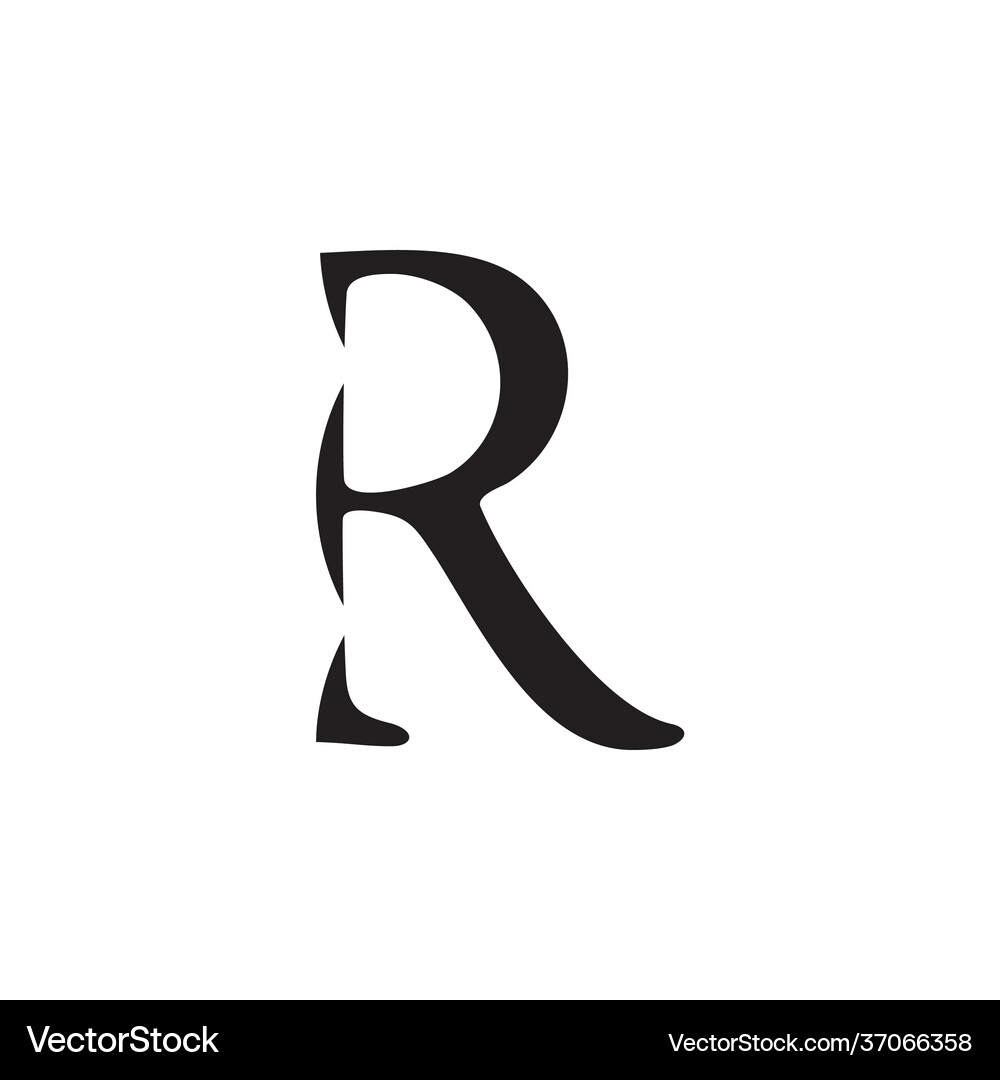 Letter r abstract geometric logo Royalty Free Vector Image
